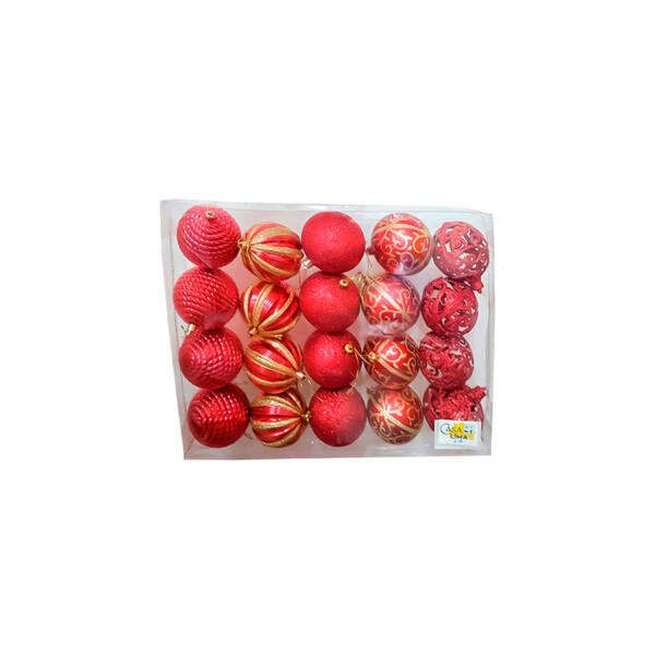 Bolas Navideñas Modelo Variado Set 20 Unid Rojo — E-commerce Casa Lima