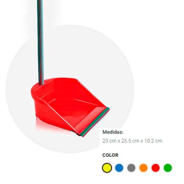Recogedor de basura plastico con borde de goma - HUDE